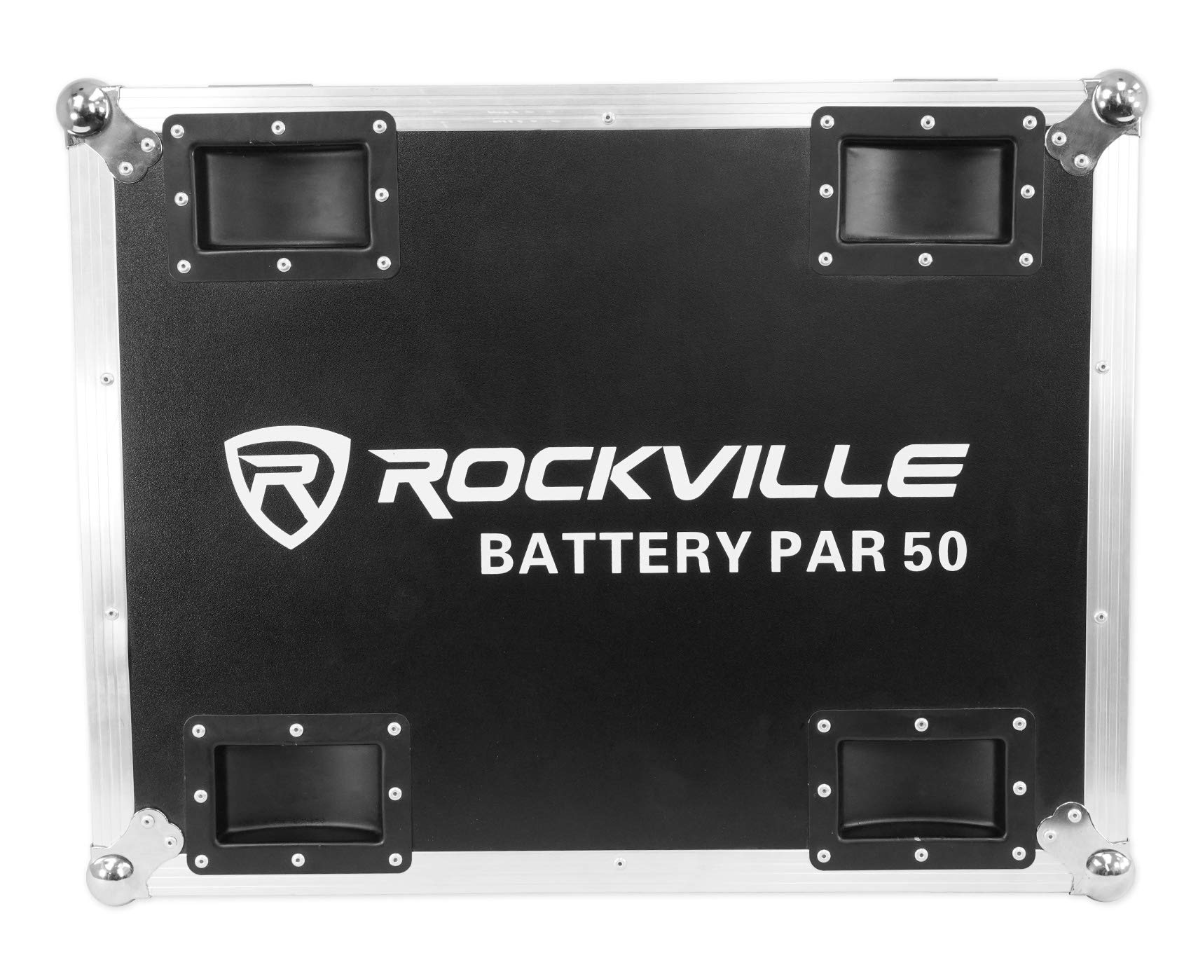 Rockville Battery PAR 50 Black, 10 Pack Rechargeable RGB Wash Lights with Charging Flight Case, Includes RF Remote, 10 Hour Battery Life, Perfect for Events, Parties & DJ Gigs
