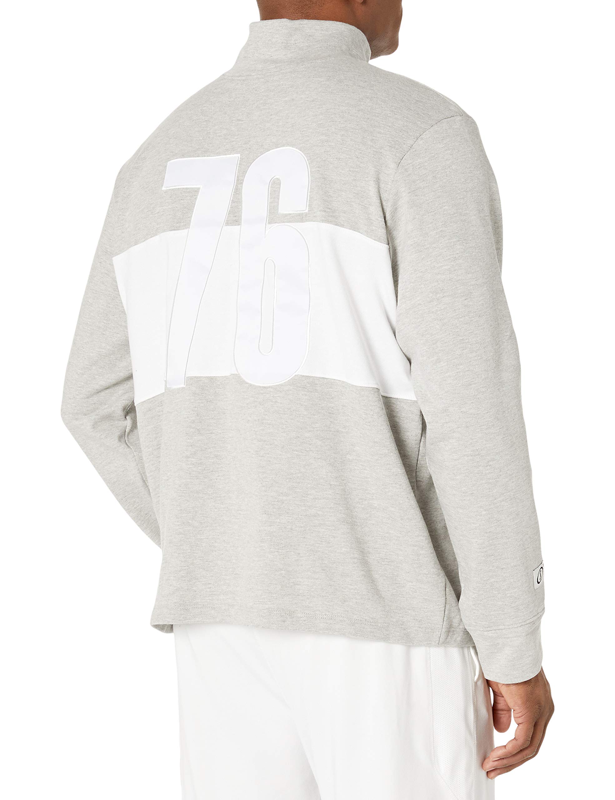 Spalding Men's Retro Varsity Pullover Sweatshirt, Light Heather Gray, XS