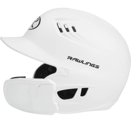 Rawlings | R16 REVERSIBLE EXT | Matte Batting Helmet | Reversible Face Guard | Junior (6 3/8" - 7 1/8") | Matte White