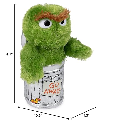 GUND Sesame Street Official Oscar The Grouch Muppet Plush, Premium Plush Toy for Ages 1 & Up, Green/Silver, 10”