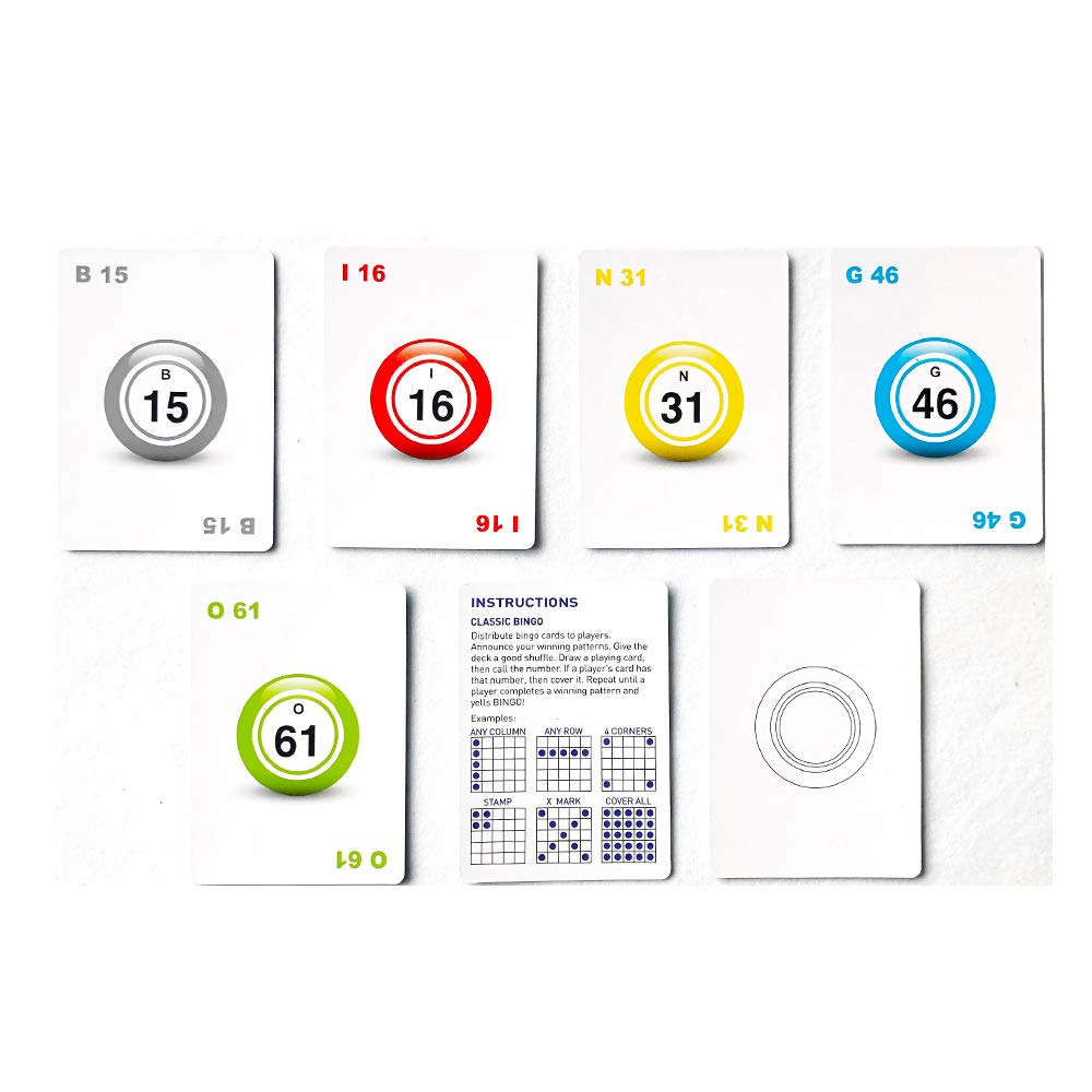 Yuanhe 2.5"X3.5" Bingo Calling Cards - Colorful and Durable Bingo Cards for Bingo Games, Complete Deck of 75 Numbers(B1-O75)