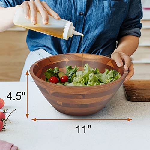 HOMEXCEL Acacia Wooden Salad Bowl, Large Salad Bowl for Serving Fruits,Salad, Cereal or Pasta(Single Bowl)