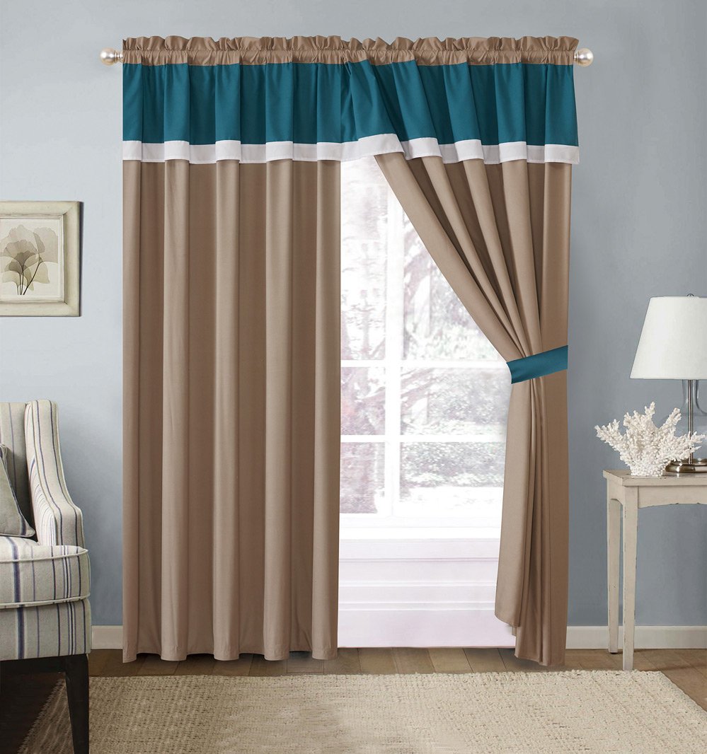 GrandLinen 3-Piece Teal Blue/Grey/White Color Stripe Duvet Cover Set, Queen Size Includes 1 Cover and 2 Shams - Brushed Microfiber - Luxury, Ultra Soft and Durable