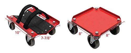 Extreme Max 5800.0228 V-Slides Snowmobile Dolly System - Steel, Red