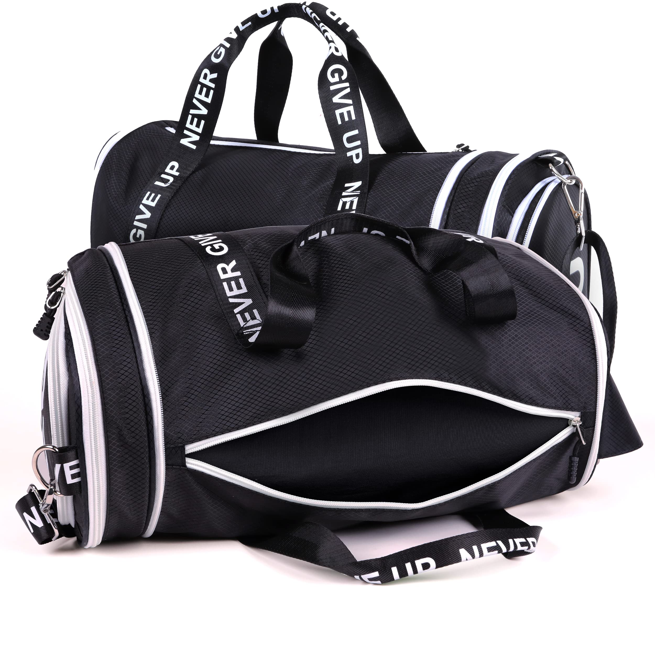 RED supplies Black Convertible Gym Bag With Cross Body Bag for man and women with multiple pockets
