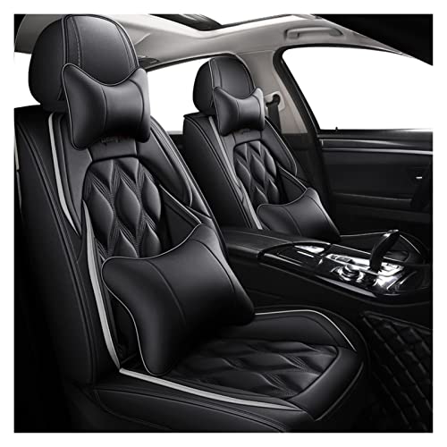 EBEBE Leather Car Seat Covers Compatible with DS All Models DS DS3 DS4 DS6 DS4S DS5 Auto Styling Car Accessories Auto Cushion (Color : Black Luxury)