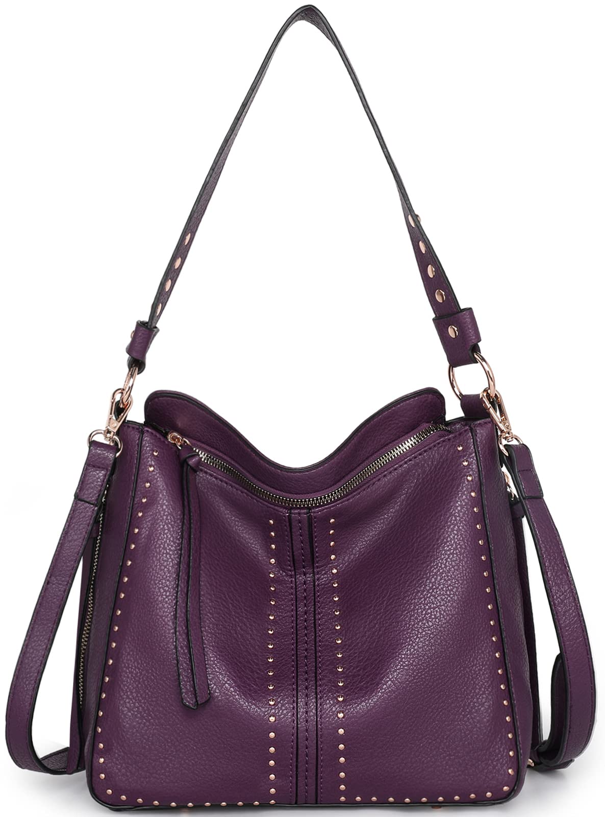 Montana West Womens Purses and Handbags Crossbody Hobo Bags Leather Shoulder Satchel Purses for Women Purple