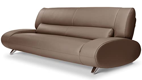 Zuri Furniture Modern Aspen Brown Microfiber Leather Sofa