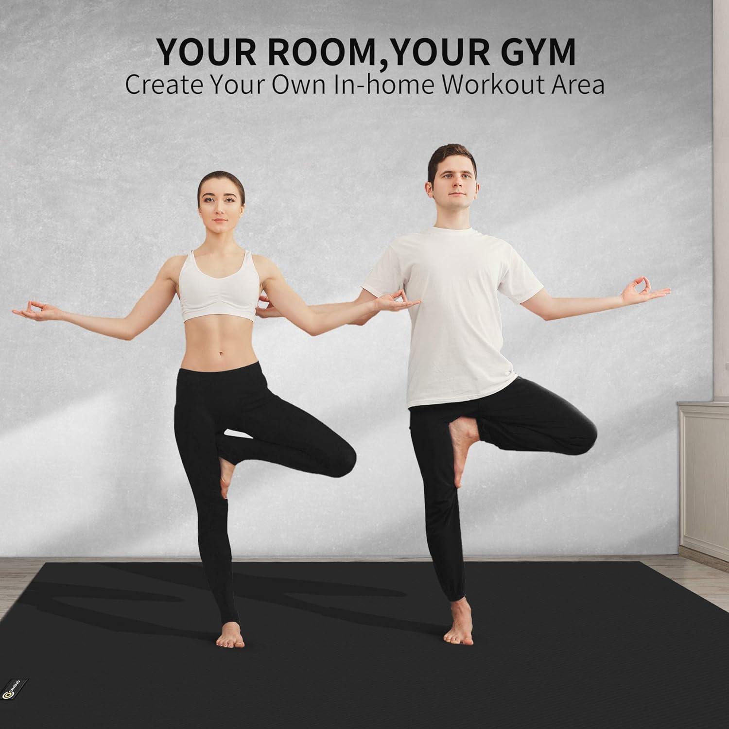 CAMBIVO Large Yoga Mat, Extra Thick Workout Mats for Home Gym, 6'x 4'x 8 mm Non Slip Wide Exercise Mat for Pilates, Stretching or Cardio, Use Without Shoes