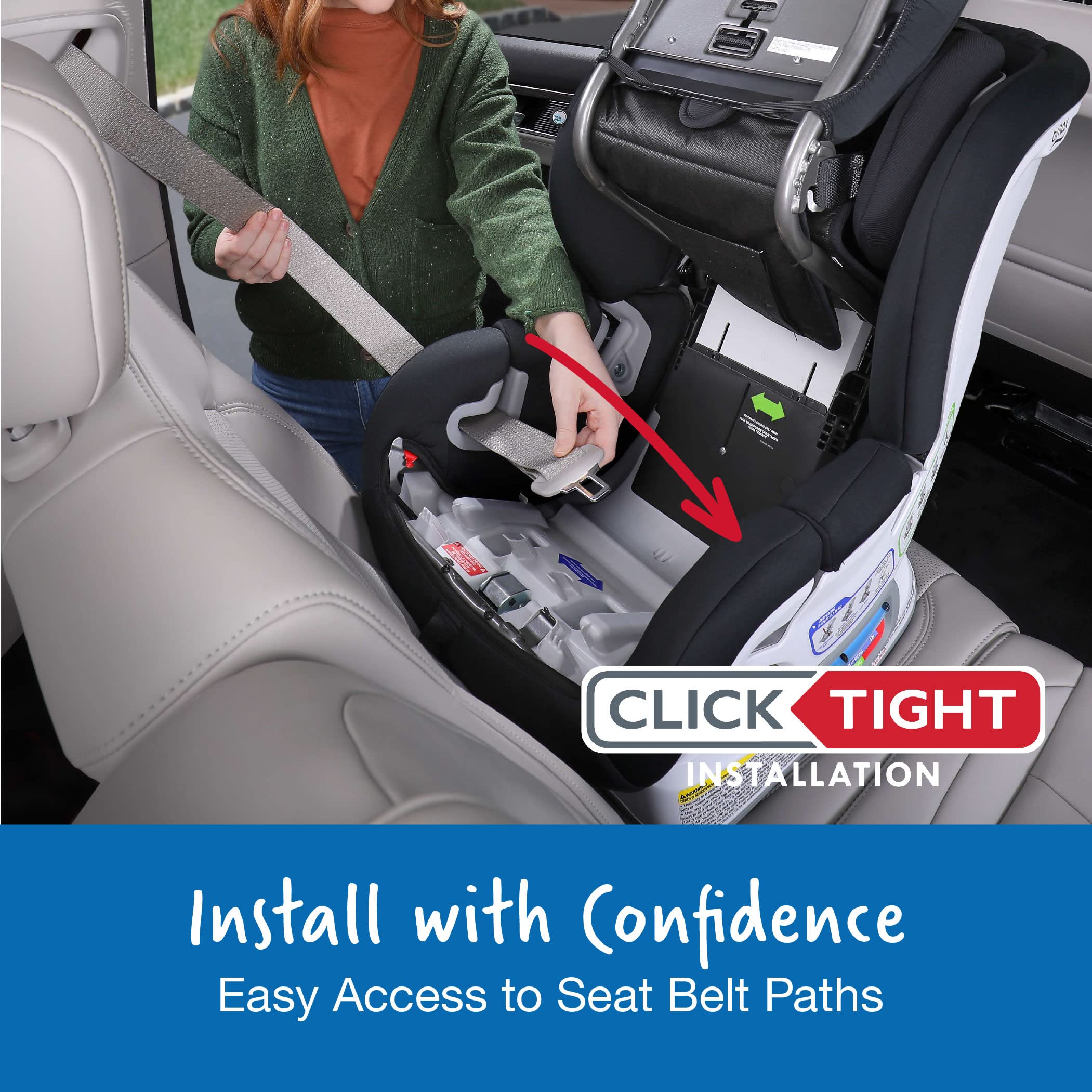 Britax Marathon ClickTight Convertible Car Seat, Dual Comfort Grey - Moisture Wicking & Ventilating Fabric [Amazon Exclusive]