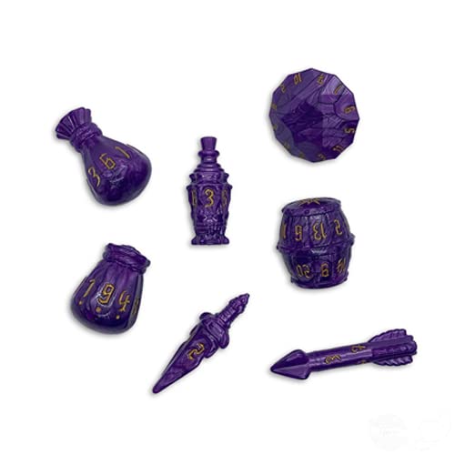 PolyHero Dice: Rogue: 7-Dice Set: Palace Purple