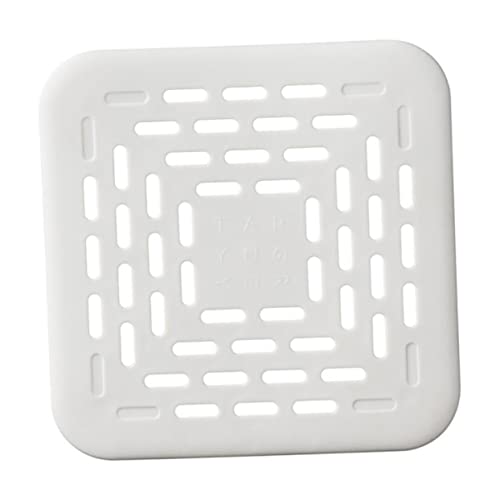 Gadpiparty 9 Pcs Bathtub Strainer Tub Stopper Shower Kitchen Sink Strainer Sink Drainage Filter Silicone Drain Covers Bath Tub Drain Square Stickers White Hair Kitchen Supplies