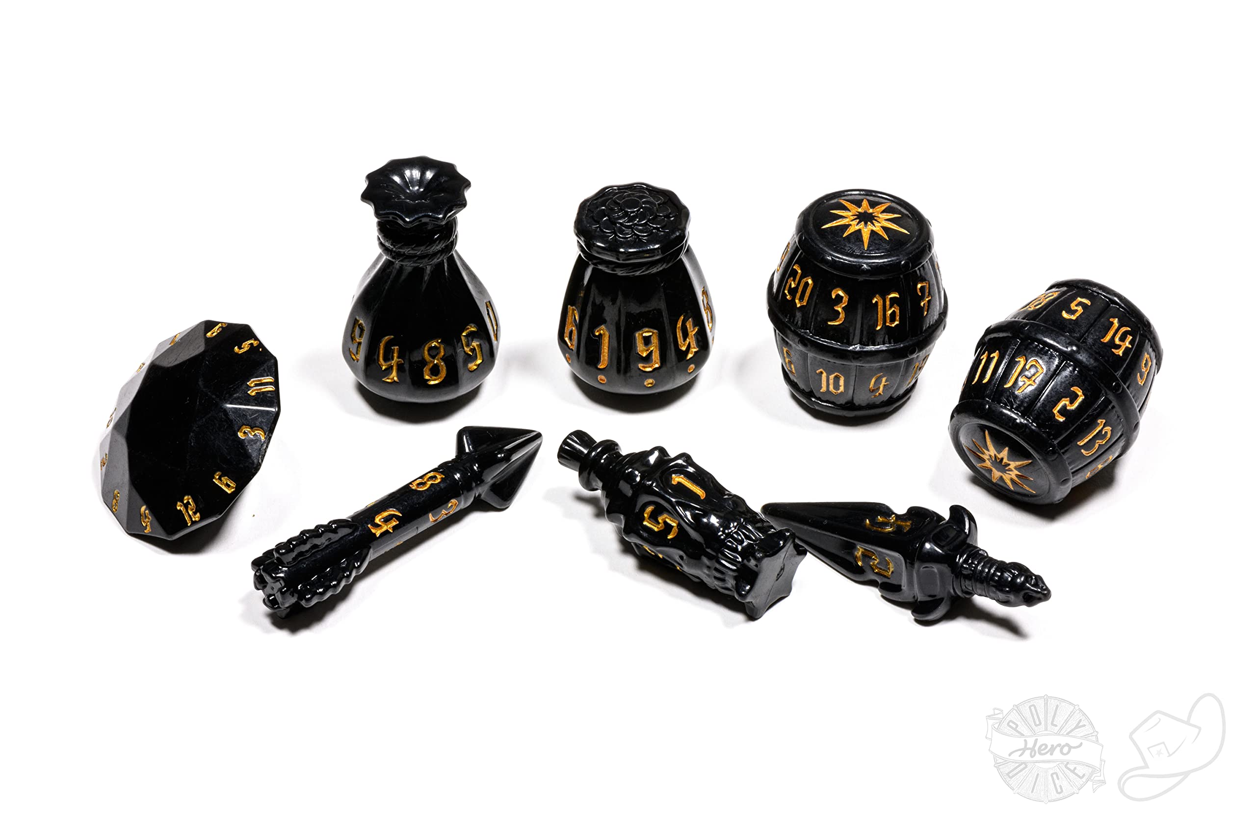 PolyHero Rogue 8 Dice Set (Nightshade)