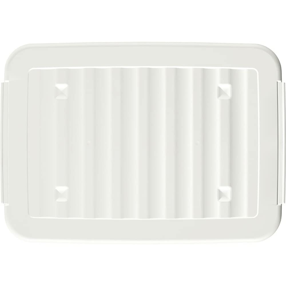 Cetomo 55L*6 Plastic Storage Box,White, Tote box,Organizing Container with Durable Lid and Secure Latching Buckles, Stackable and Nestable, 6Pack, with Buckle