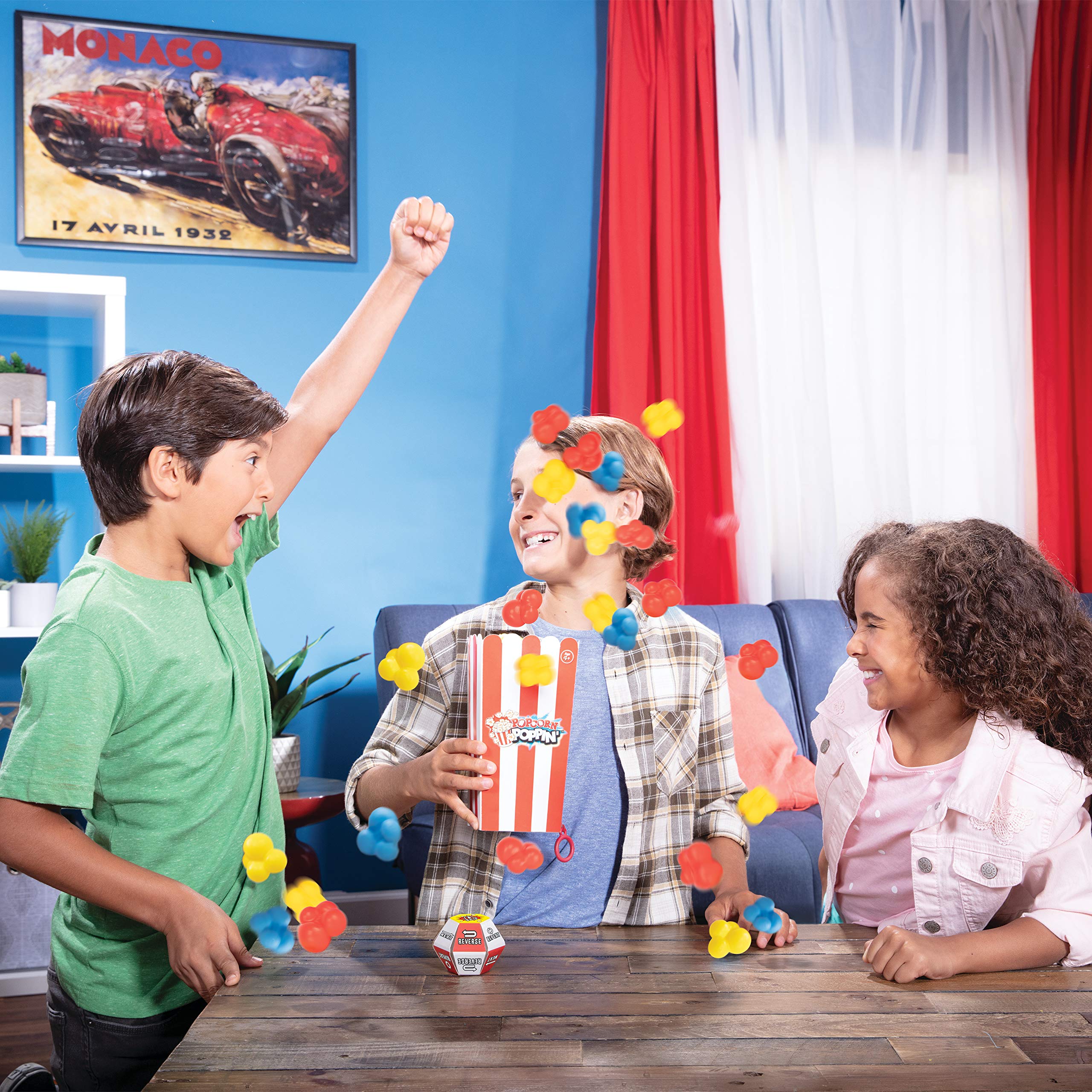 Moose Racing Popcorn Poppin' - for Ages 4+ | 2+ Players - Includes Popcorn Box with Timer, Die & Instructions - Fast-Paced Family Fun, Multi (91011)