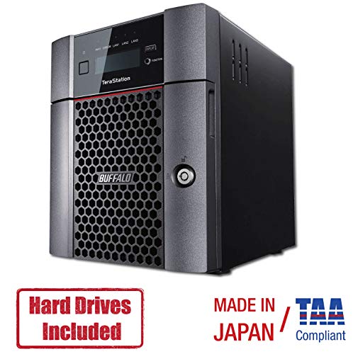 BUFFALO TeraStation 5410DN Desktop NAS 24TB (4x6TB) with HDD NAS Hard Drives Included 10GbE / 4 Bay/RAID/iSCSI/NAS/Storage Server/NAS Server/NAS Storage/Network Storage/File Server