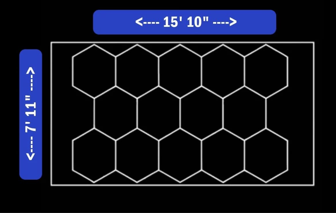 EVMIZE Hexagon LED Lights for Garage, Gym, Warehouse, Auto Car Detailing Shop, Office, Barbershop, Salon Light White 6500k CE Certified Hex Room LEDS Honeycomb Light