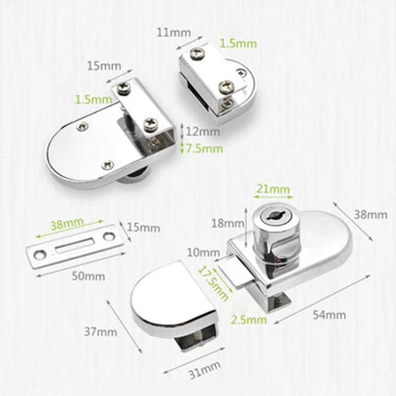 Cabinet Locks with Keys Double Door Lock with Key for Glass Door Lock Punch Free Display Cabinet Euro Cylinder Lock