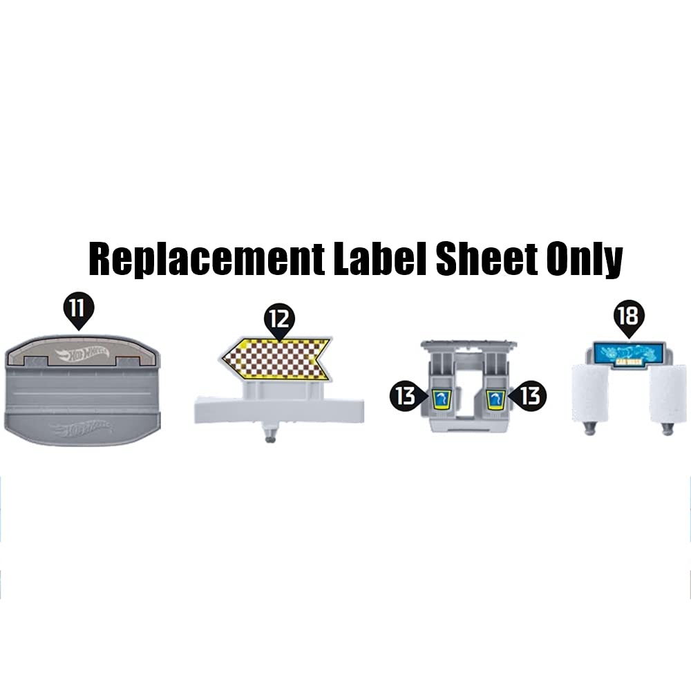 Replacement Stickers for Hot-Wheels City Ultimate Garage GJL14 - Die-Cast Cars Playset ~ Replacement Label Sheet
