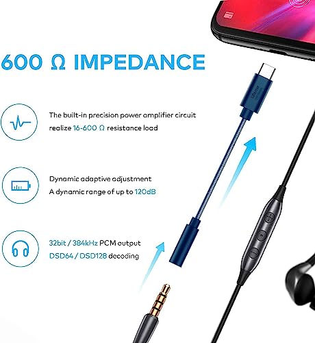 Meizu LifemeHIFI Audio D/A Converter Headphone Amplifier,USB C to 3.5mm Headphone Jack Adapter Compatible 20 18 Pro Samsung S23 iPad Pro Pixel 6 (LifmeHIFI Audio)