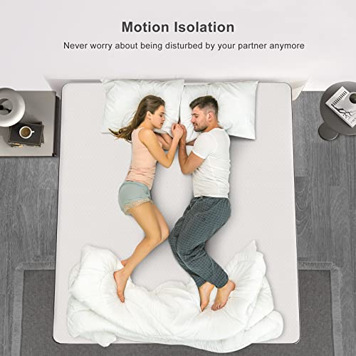 IYEE NATURE Queen Size Mattress, 12 Inch Cooling-Gel Memory Foam Mattress Bed in a Box, Supportive & Pressure Relief with Breathable Soft Fabric Cover, Medium Firm Feel,Black