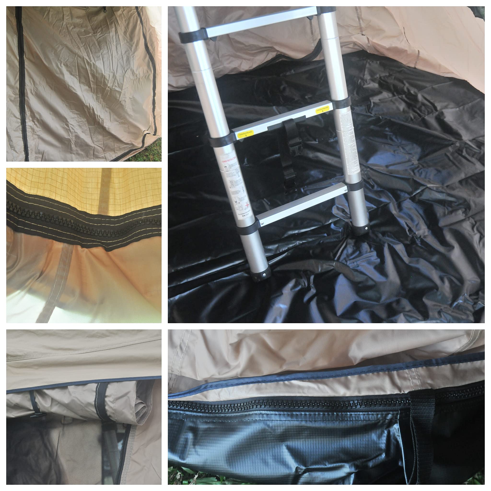 Campoint Rooftop Tent Annex for 2-3 Person Tent with PVC Ground Cloth Side Windows and Front Door