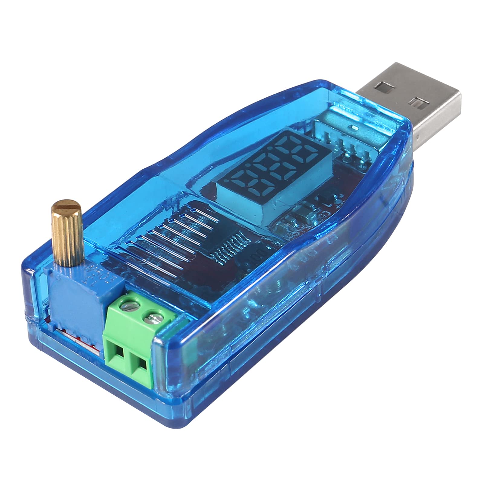 DWEII 2 PCS DC-DC USB Buck Boost Converter Power Supply Module USB Adjustable Buck Boost Power Supply Voltage Regulator Module 5V to1V 3.3V 9V 12V 24V Red Light Display