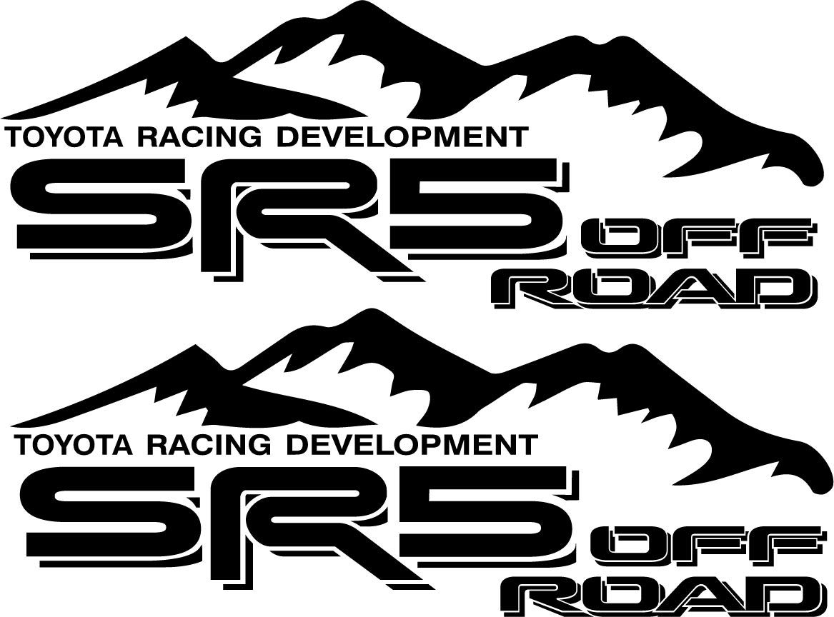 Compatible with Toyota SR5 Off Road Mountains Black Tacoma Tundra Sticker Decal Set