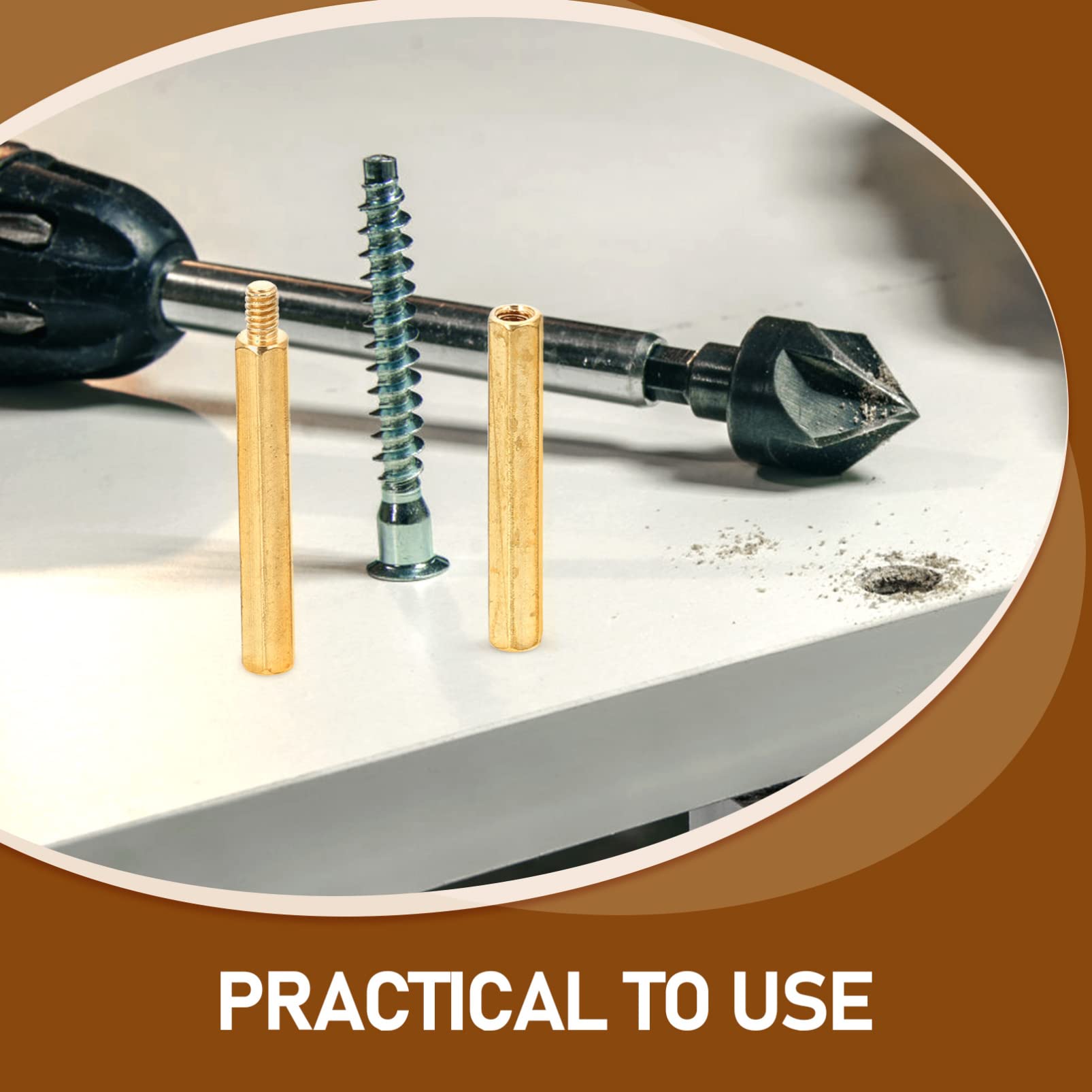 DOITOOL 1 Set Hexagonal Copper Column Hardware Assortment Kit Wall Mount Holder Stand Off Wall Mounts Metric Screw Assortment Kit Ceiling Fan Mount Hex Standoffs M2 Laptop Pillar