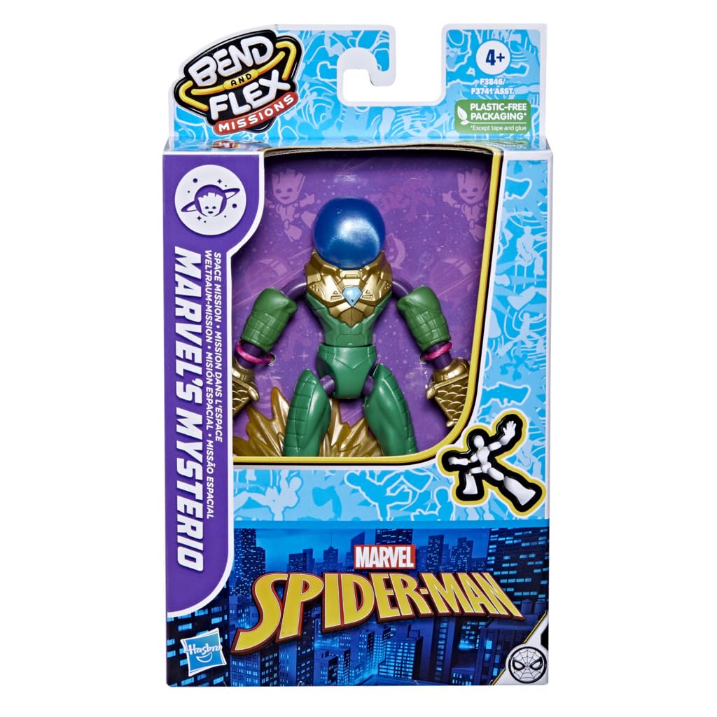 Spider-Man Marvel Bend and Flex Missions Marvel’s Mysterio Space Mission Action Figure, 6-Inch-Scale Bendable Toy for Kids Ages 4 and Up