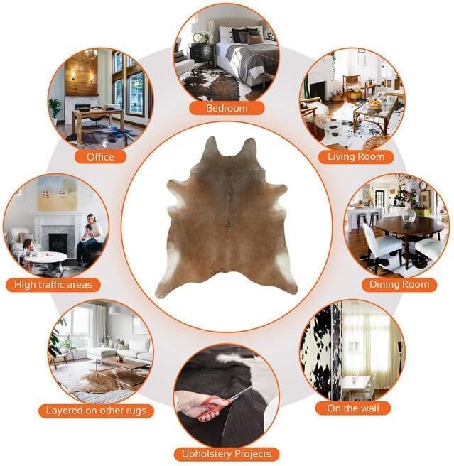 Cowhides Direct Genuine Cowhide Rug - Light Grey Rug for Living Room, Bedroom & More - Authentic Cow Rug (7βx8β Light Grey)