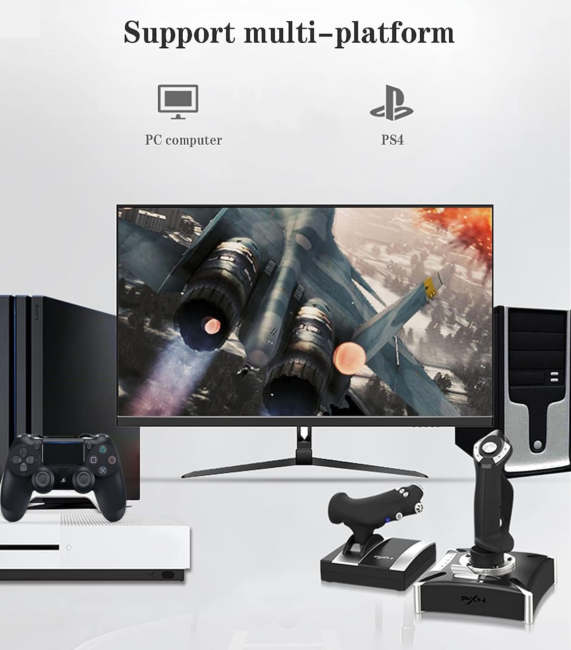 PXN-2119Pro Flight simulator controls Flight Stick with Vibration for PS4/xbox one/xbox Series X/S PC Windows 7/8/10/11(Not Support Mac Systems PS3/ PS5/xp/vista)Original handle guide