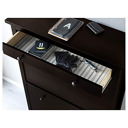 IKEA Hemnes Shoe Cabinet With 2 Compartments, Black-Brown