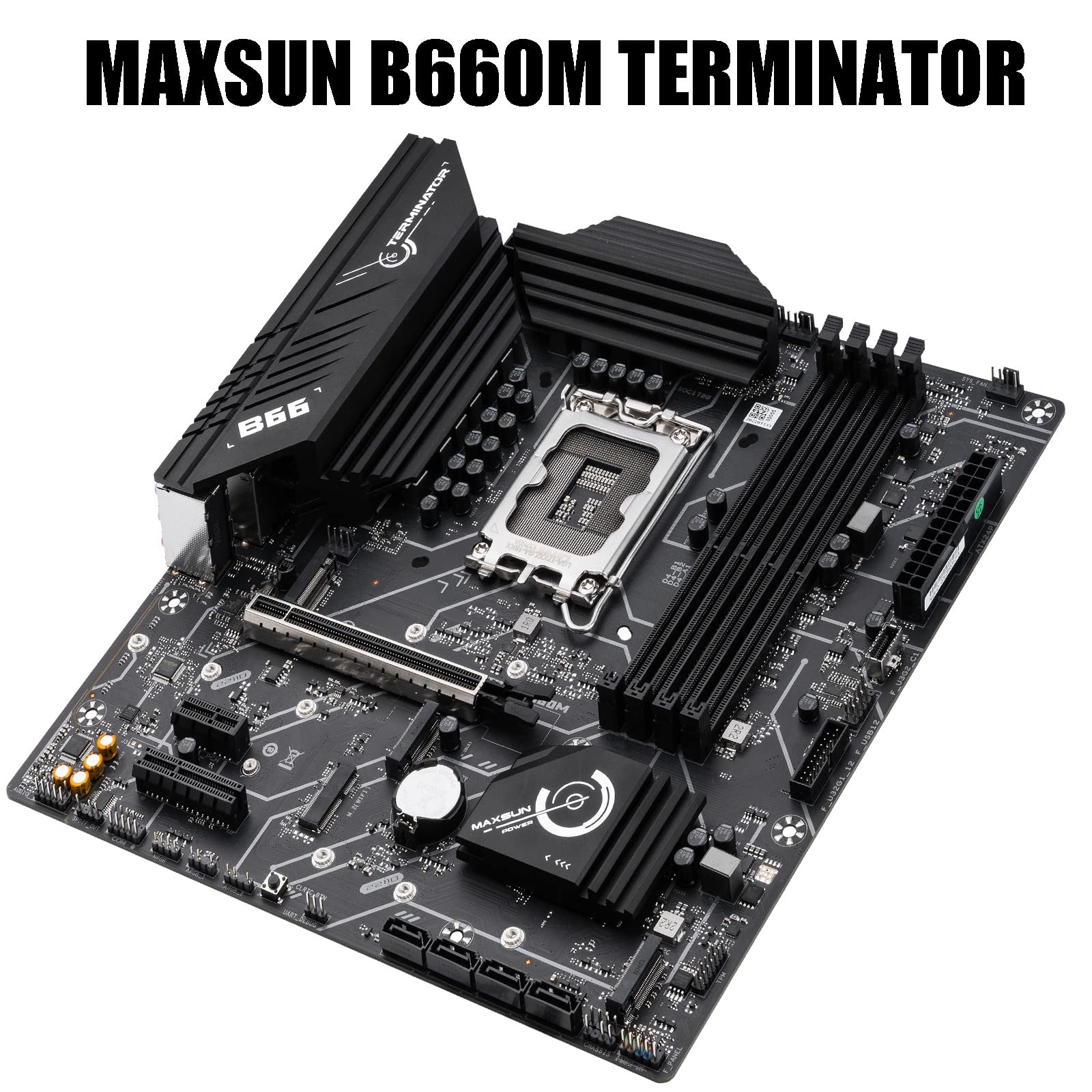 MAXSUN Terminator B660 LGA 1700(Intel 12th Gen) mATX Motherboard (PCIe 4.0, DDR4,3xM.2 Slots, 2.5Gb LAN, DP, 2 x HDMI, VGA, Rear USB 3.2 Gen 1, Front USB 3.2 Gen 2 Type-C)