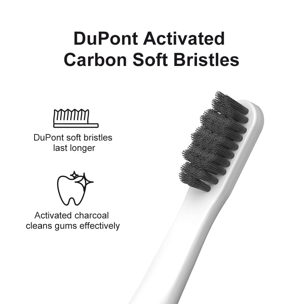 Kroey sonic electric toothbrush powered by battery with 2 brush heads, DuPont activated carbon bristles IPX7 Waterproof for Adults and Kids (White)