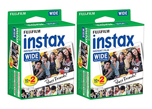 Fujifilm Instax Wide 300 Instant Film Camera + instax Wide Instant Film, 40 Sheets + Extra Accessories