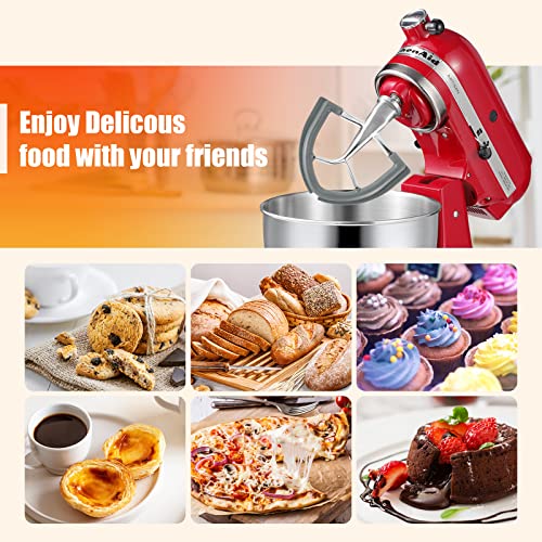 Flex Edge Beater For KitchenAid 4.5-5 Quart Tilt-Head Stand Mixer,Stainless Steel Kitchenaid Paddle Attachment with Silicone Edge Scraper,Kitchen Aid Mixer Accessory Replacement Parts