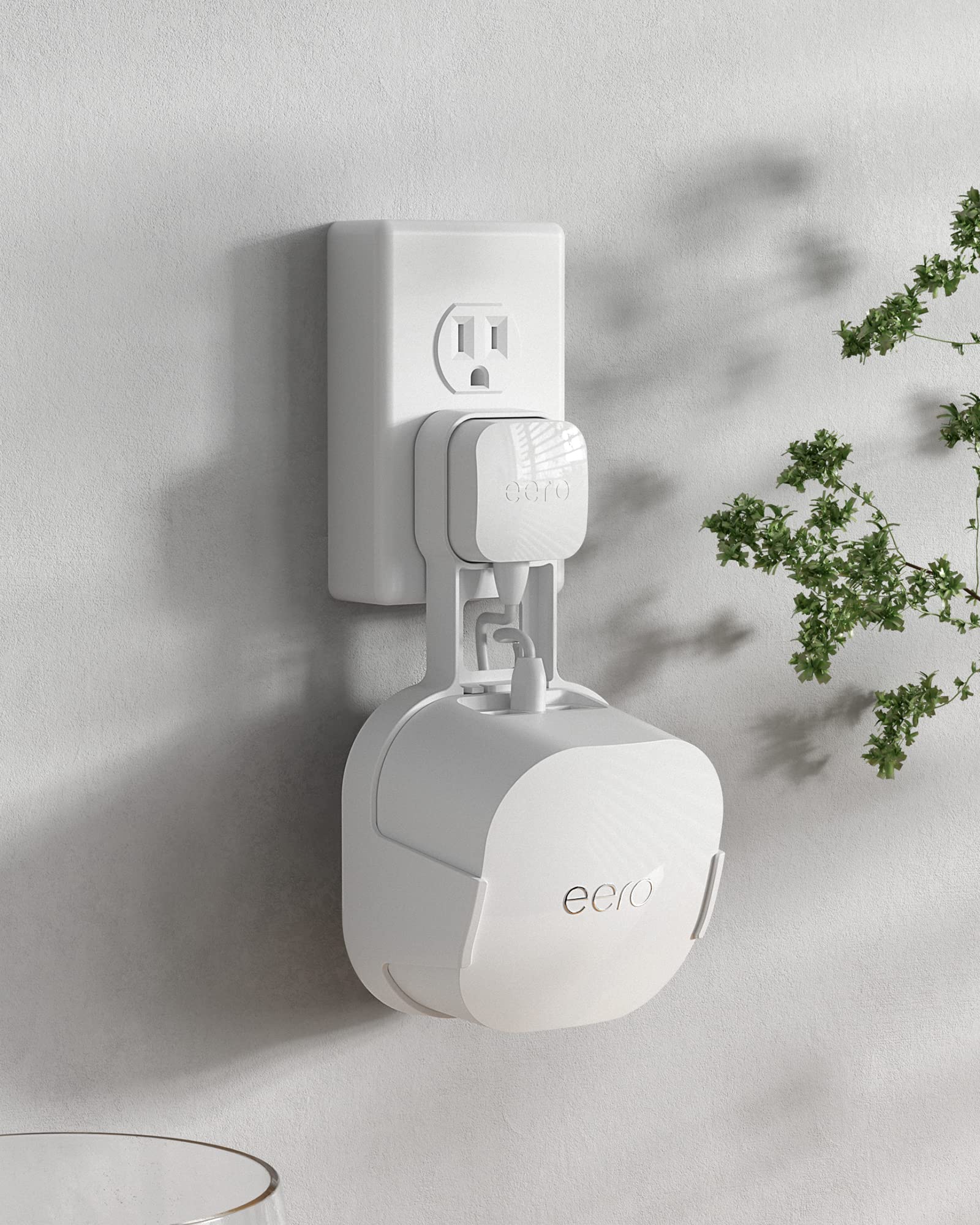 COOLWUFAN Outlet Wall Mount Holder for eero 6 or eero 6+ mesh Wi-Fi System [NOT Fit for eero mesh], No Messy Wires, Easy to Install Mount Holder for eero 6 & eero 6+ mesh Wi-Fi System (3 Pack)