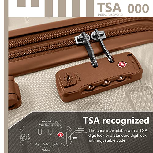 LARVENDER Luggage 5 Piece Sets, Expandable Luggage Sets Clearance, Suitcases with Spinner Wheels, Hard Shell Luggage Carry on Suitcase Set with TSA Lock White