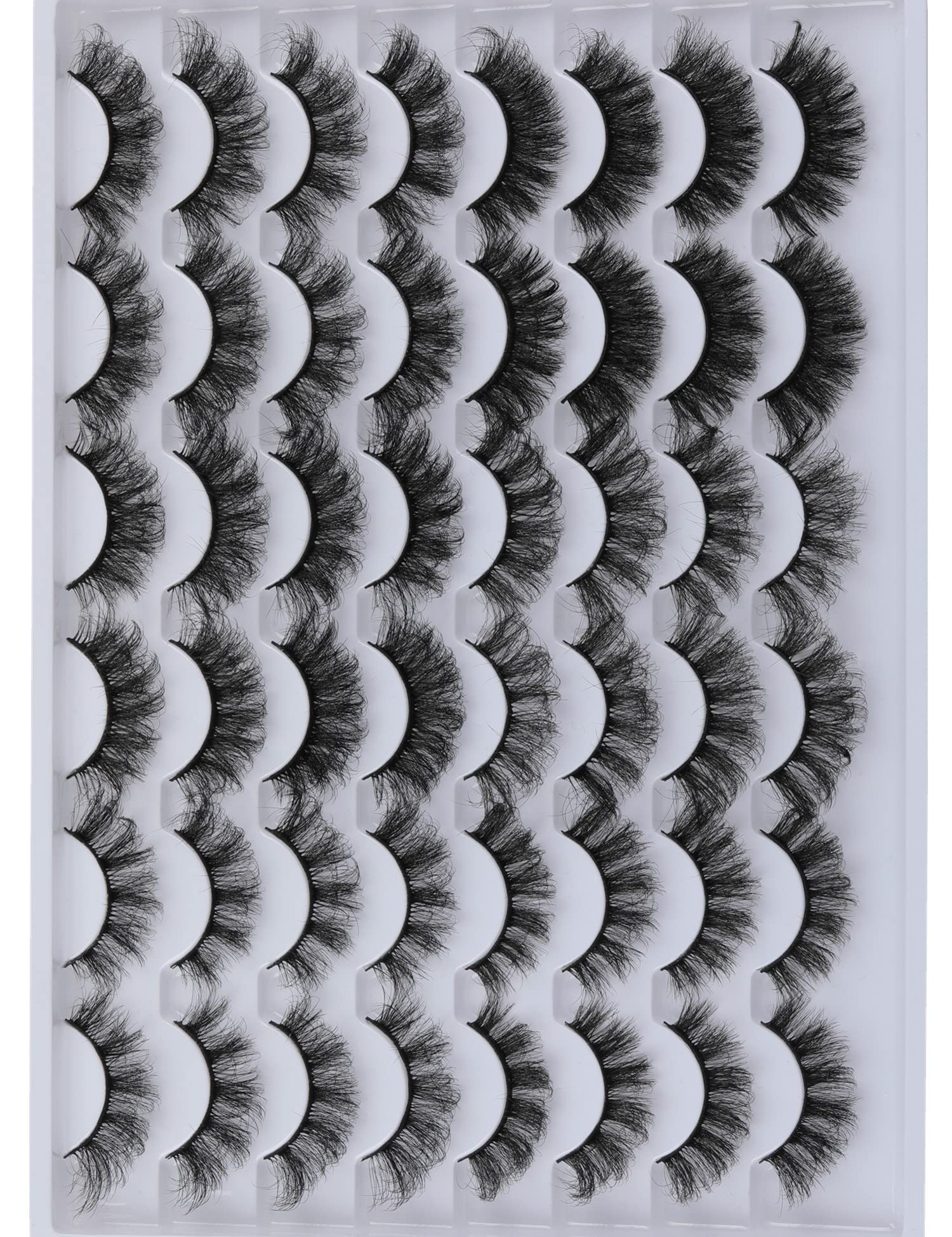 False Eyelashes 24 Pairs Lashes Mink Fluffy 20MM Wispy Faux Mink Eyelashes Thick Volume D Curl Strip Fake Eye Lashes 6 Styles Lashes Multipack