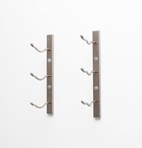 VintageView W Series (1 Ft) - 3 Bottle Metal Wall Mounted Wine Rack (Brushed Nickel) Stylish Modern Wine Storage with Label Forward Design