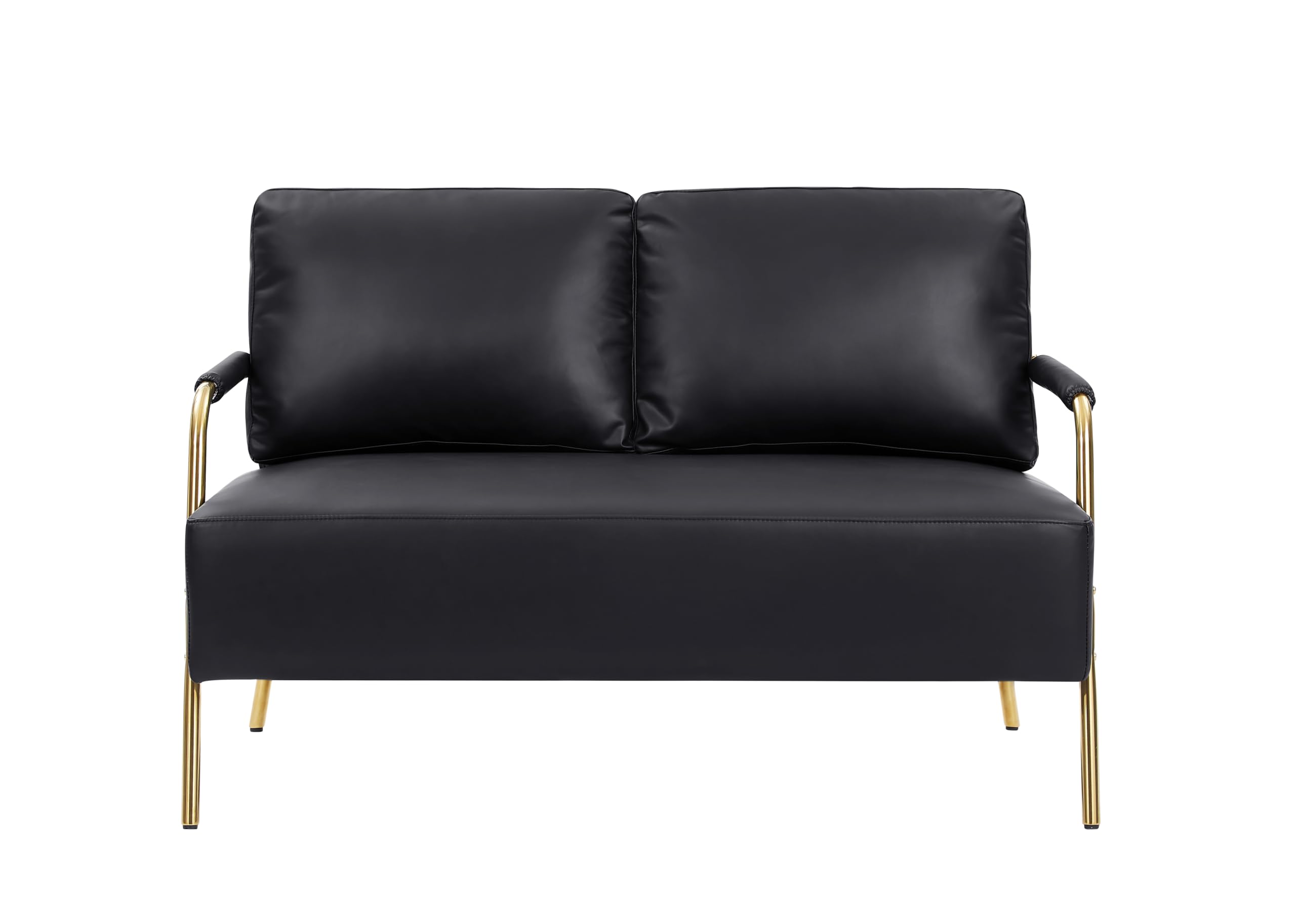 DiMorture 49.6" Loveseat Couch, Small Love Seat Sofa Couches for Living Room, Comfy 2-Seater Sofas Couch for Bedroom Living Room Apartment Office, Fast Assembly, Black