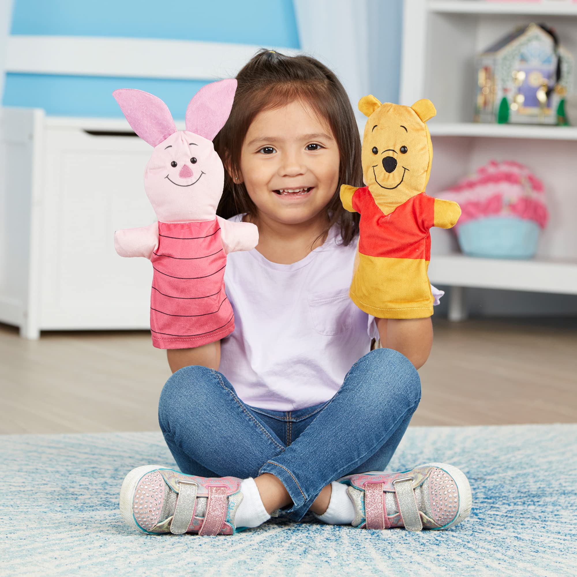 Melissa & Doug Disney Winnie the Pooh Soft & Cuddly Hand Puppets Toys For Kids Ages 2+