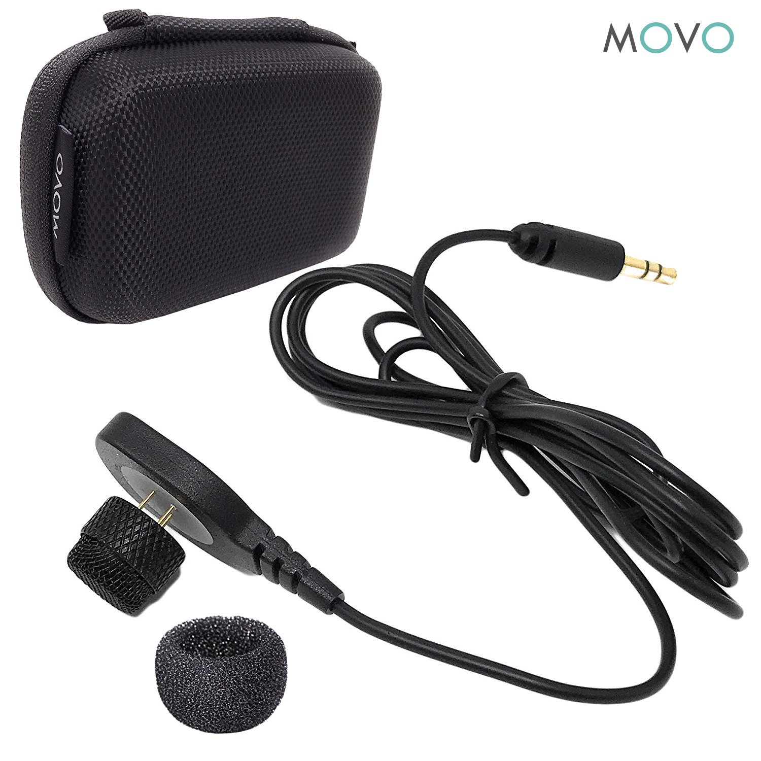 Movo LV-M5 Pin-On Lavalier Microphone for Crisp Audio Capture - Compatible with Cameras, Camcorders, and Recorders with 3.5mm TRS Connector - Pin Mic for Video Recording