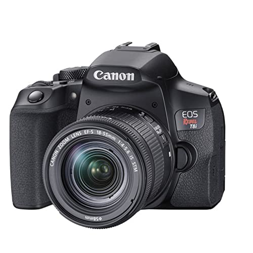 Canon EOS Rebel T8i DSLR Camera Bundle with 18-55mm STM Lens, Tripod, 64GB Memory Card, Battery, Carry Case, Filters, and Accessories