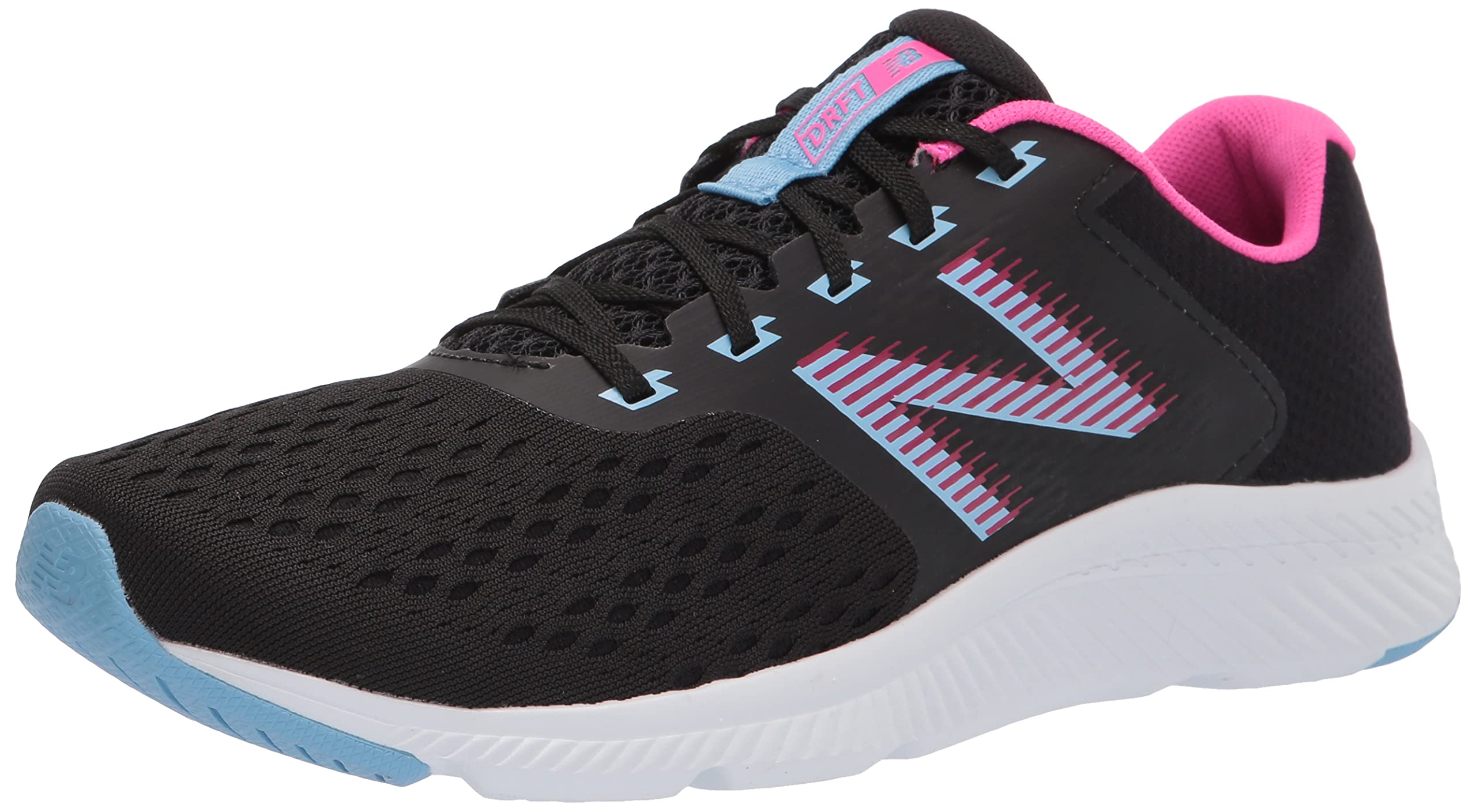 New Balance Women's DRFT V1 Running Shoe, Black/Peony/Team Carolina, 9.5 Wide