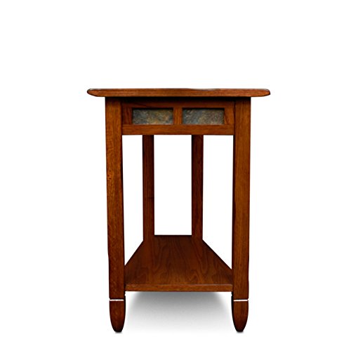Leick Rustic Oak Slate Tile Recliner Wedge End Table