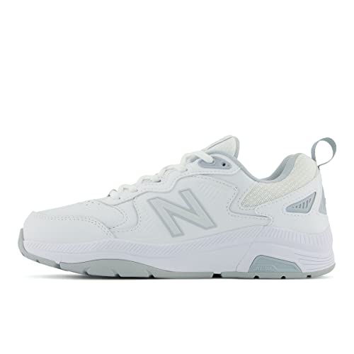 New Balance Women's 857 V3 Casual Comfort Cross Trainer, White/Cyclone, 6