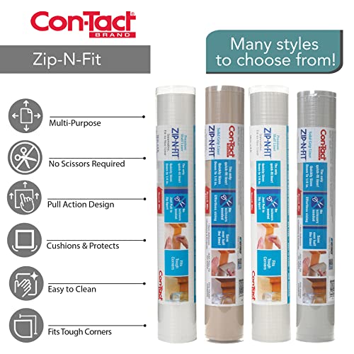 Con-Tact Brand Zip-N-Fit Solid Grip Liner, 18" x 4', Taupe (04F-CZ6U59-06AZ)