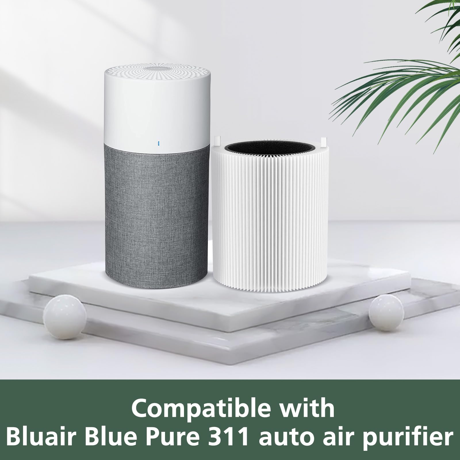 isinlive Blue Pure 311 Auto Replacement Fil-TER Compatible with Blueair Blue Pure 311 Auto Air Puri-Fier, 2 in 1 Fil-tration Systems, Particle and Activated Carbon, 2 Pack